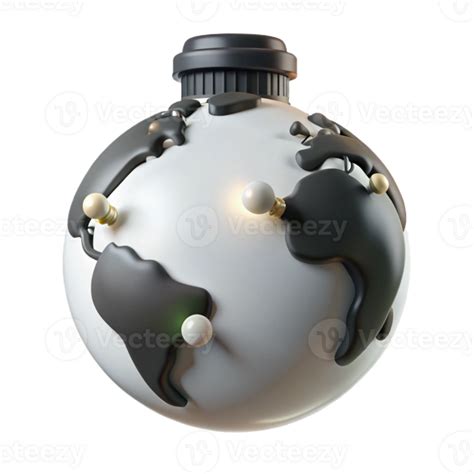 global connection 3d render of earth with pins 52568581 png