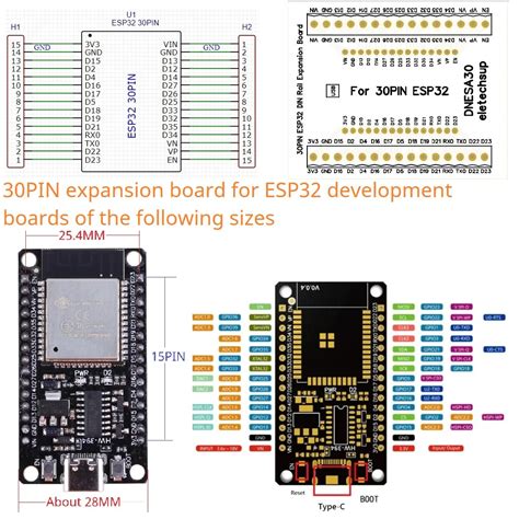 Dnesa30 30pin Esp32 Din Rail Mounting Expansion Board For Esp Wroom 32 Wifi Bt Module