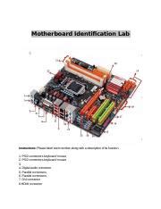 Lab Motherboard Identification Jw Docx Motherboard Identification Lab Instructions Please
