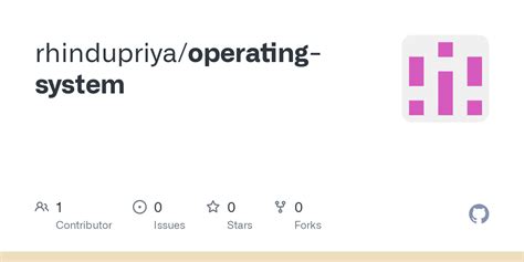 Github Rhindupriya Operating System