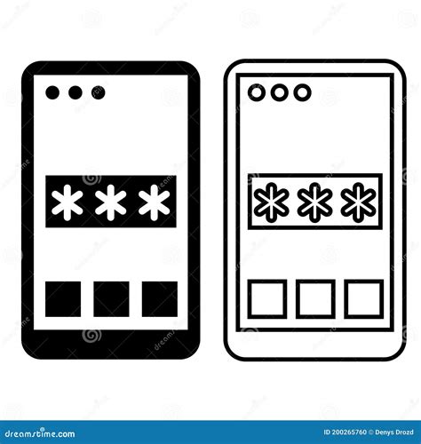 Cyber Security Icon Vector Set Virtual Protection Illustration Sign