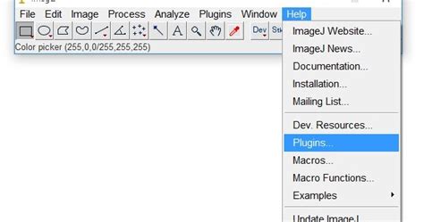 my imagej เปิด plugins บนเว็บไซต์ imagej มีมากกว่า 500 plugins ให้เลือกใช้งาน