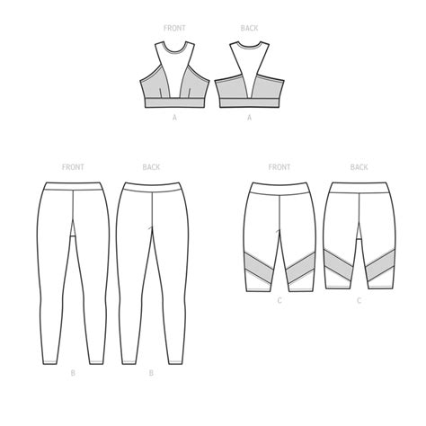Simplicity 9620 Sewing Pattern Sports Bra Leggings And Bike Shorts By Madalynne Intimates