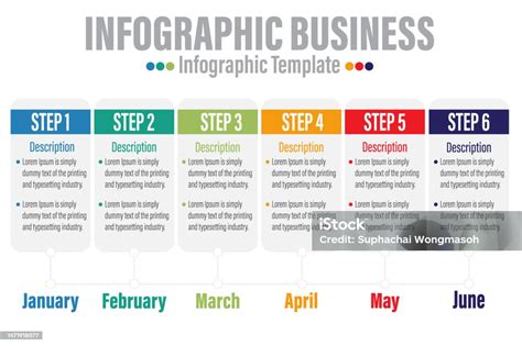 4 단계 6 개월 계획 개월이있는 현대 타임 라인 다이어그램 프리젠 테이션 벡터 인포 그래픽 비즈니스를 위한 인포그래픽 템플릿입니다 개념에 대한 스톡 벡터 아트 및 기타