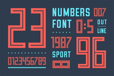 numbers font sport font with numbers and numeric stock illustration