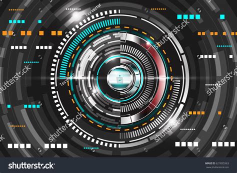 Abstract Technology Concept Cyber Security Circle Stock Vector Royalty Free 621855563