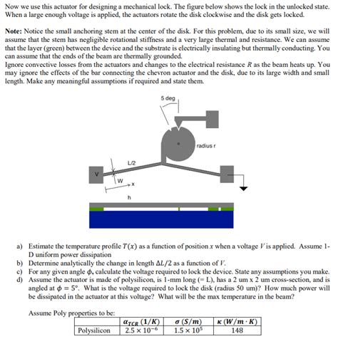 Problem Points Chevron Thermal Actuator Chegg