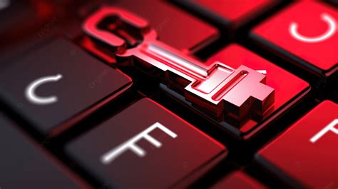 3d Rendering Of A Hand Cursor Hovering Over A Red Unlock Enter Key Background Lock 3d Keyboard