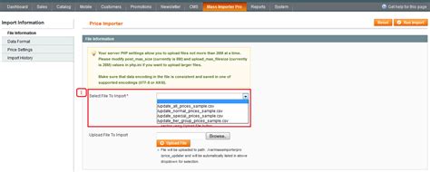 importing regular special tier and group prices using mass importer