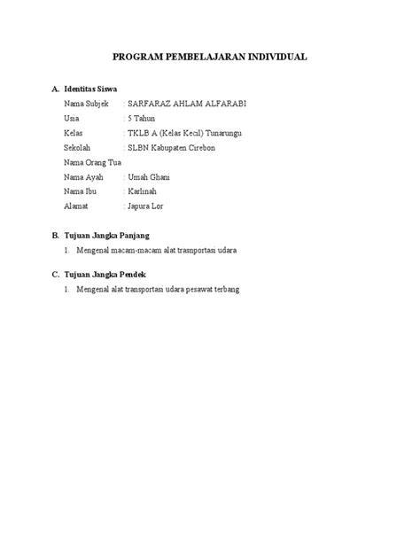 Program Pembelajaran Individual Pdf