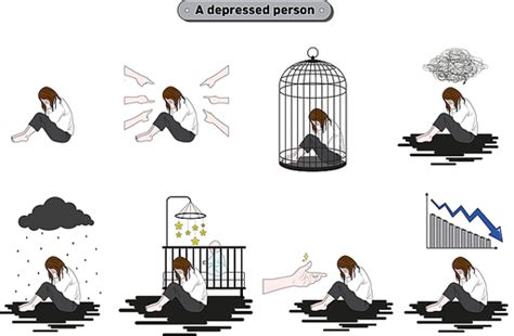 다양한 모습으로 표현한 우울증에 걸린 사람들 유토이미지 상세페이지 베이직샵 일러스트 22772291