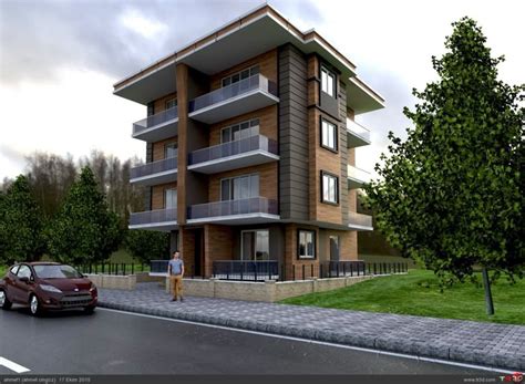Modern Mimari Apartman Ev Dış Tasarımı