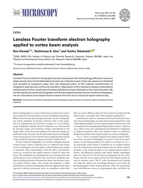 Pdf Lensless Fourier Transform Electron Holography Applied To Vortex Beam Analysis