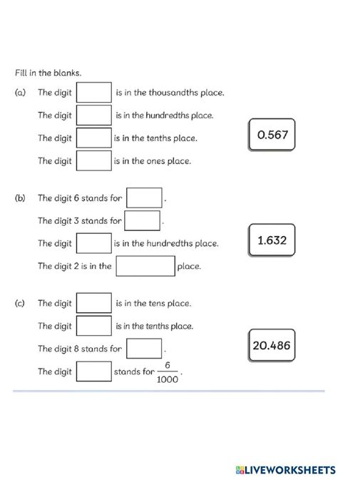 Decimals Worksh Free Interactive Worksheets 1808379