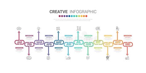 Presentation Business Infographic Template Timeline For 12 Months 1 Year Can Be Used For