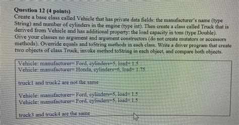 Solved Question Points Create A Base Class Called Chegg