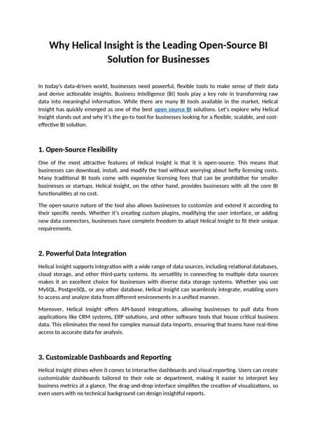 integrating helical insight into your existing systems open source bi