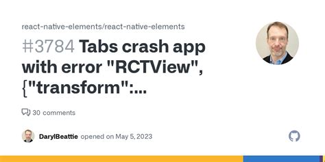 Tabs Crash App With Error RCTView Transform TranslateX