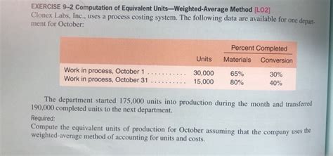 Solved Exercise 9a 1 Computation Of Equivalent Units Fifo