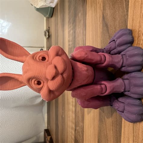 3d Print Of Bunny Rabbit Articulated Figure Print In Place Cute Flexi By Willbur