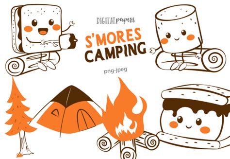 Smores Camping Graphic By Dipa Graphics · Creative Fabrica