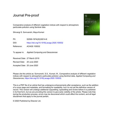 Pdf Comparative Analysis Of Different Vegetation Indices With Respect