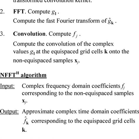 Algorithm Outlines For Computing The Nfft And The Nfft Respectively Download Scientific