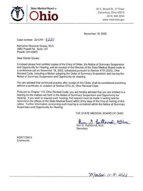 State Letter Dr Roxy Pdf