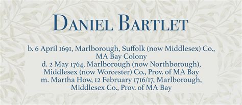 Daniel Bartlet 1691 1764 Updated Doug Sinclairs Archives