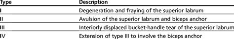 Snyder Classification Of Slap Lesions Download Table