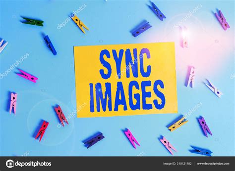 Handwriting Text Sync Images Concept Meaning Making Photos Identical In All Devices Accessible