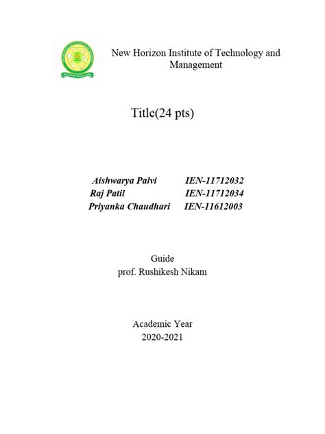 Topic Approval Report Template Pdf