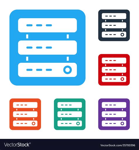 White Server Data Web Hosting Icon Isolated Vector Image