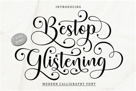 Bestop Glistening Script Font Design Cuts