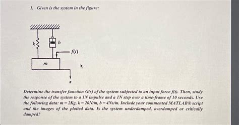 solved 1 given is the system in the figure determine the