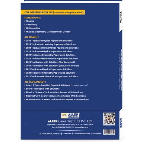Best Books For Jee Advanced Preparation Allen E Store