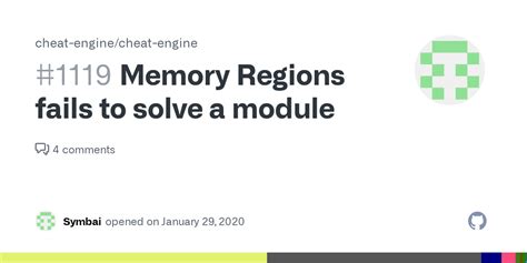 Memory Regions Fails To Solve A Module · Issue 1119 · Cheat Enginecheat Engine · Github