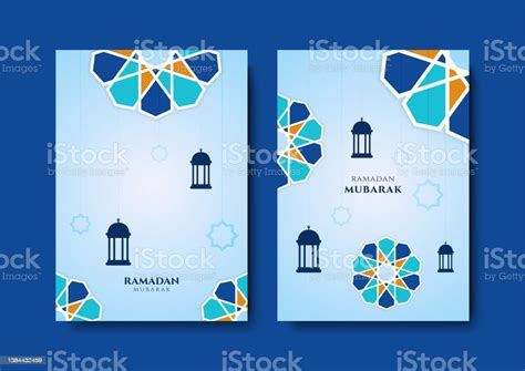 모스크 랜턴 패턴 초승달이있는 트렌디 한 이슬람 라마단 인사말 카드와 포스터 배경 템플릿 이프타르 초대 라마단 무바라크 카림