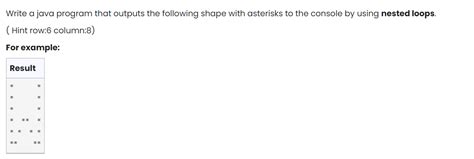 solved write a java program that outputs the following shape