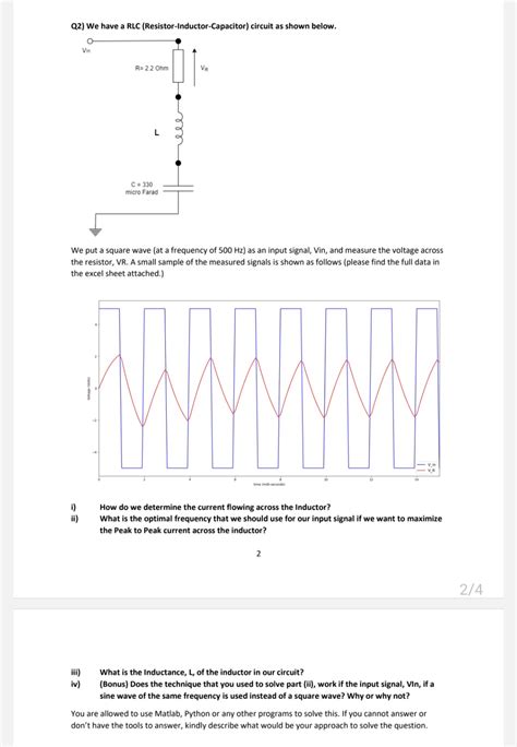Solved Q2 ﻿we Have A Rlc Resistor Inductor Capacitor
