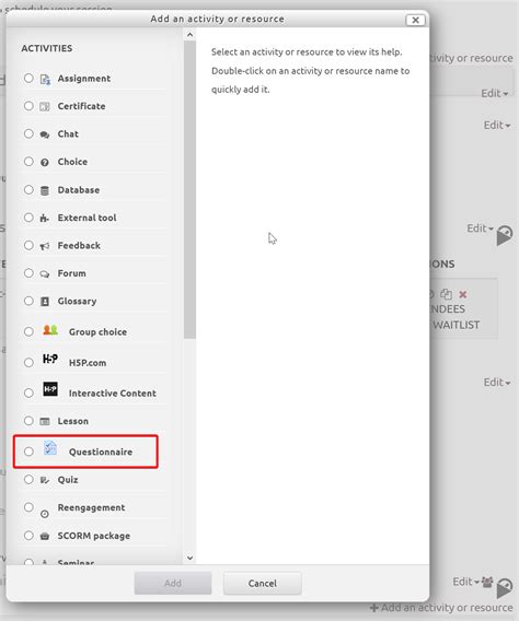 Totara Learn Open Discussions Questionnaire Activity