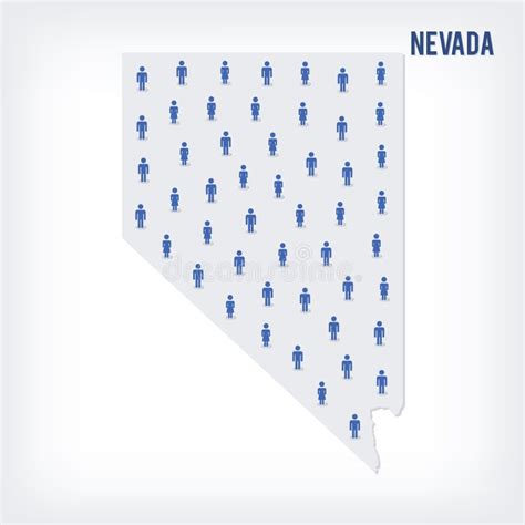 Vector People Map Of Of State Of Nevada The Concept Of Population