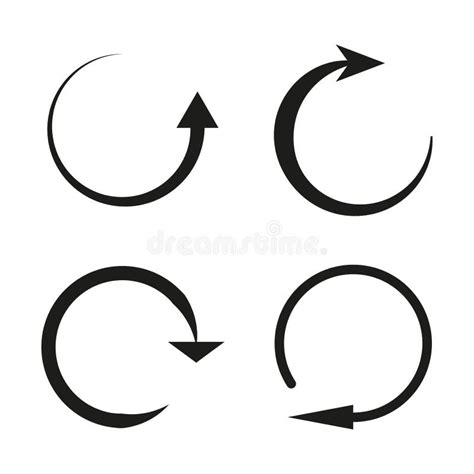 Two Circular Arrows Black Reload Symbol Vector Illustration Stock Vector Illustration Of