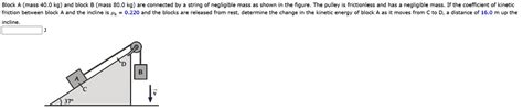 Block Mass 40 0 Kg And Block Mass 80 0 Kg Are Connected By String Of Negligible Mass As
