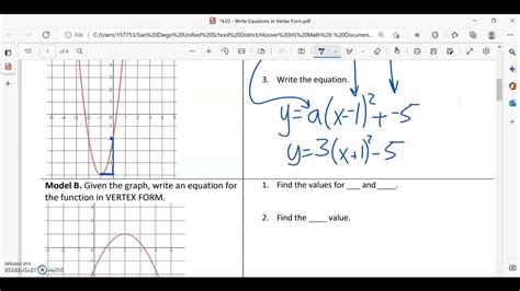 4 03 Notes Write Equations From Graphs Youtube