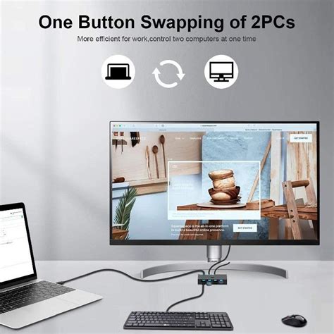 Sgeyr Usb 3 0 Switch Usb Switcher 2 Computers Sharing 4 Usb Devices Usb Metal Kvm Switch For