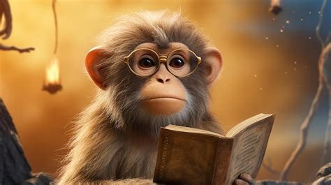 Premium Ai Image Introspective Philosopher Monkey A Monkey Character