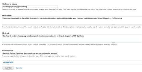 poner metaetiquetas en drupal programación y diseño web drupal y