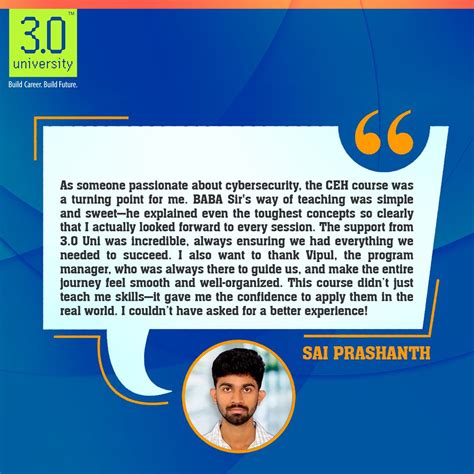 3 0 University On Linkedin Testimonial Cehv12 Cybersecurityresearch Ethicalhacking