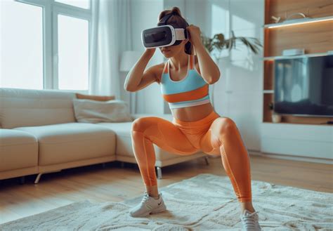 Adult Doing Fitness Through Virtual Reality Ai Generated Image